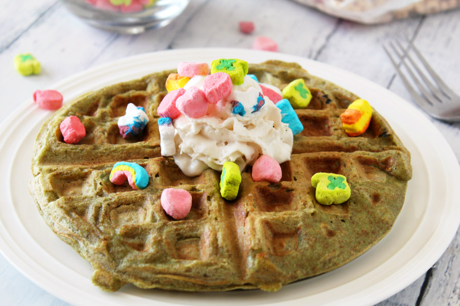 St. Patrick's Day Lucky Charms Waffles — Holoka Home