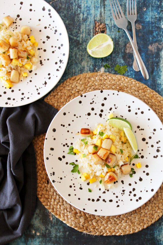 Seared Bay Scallops with Mango Rice — Holoka Home
