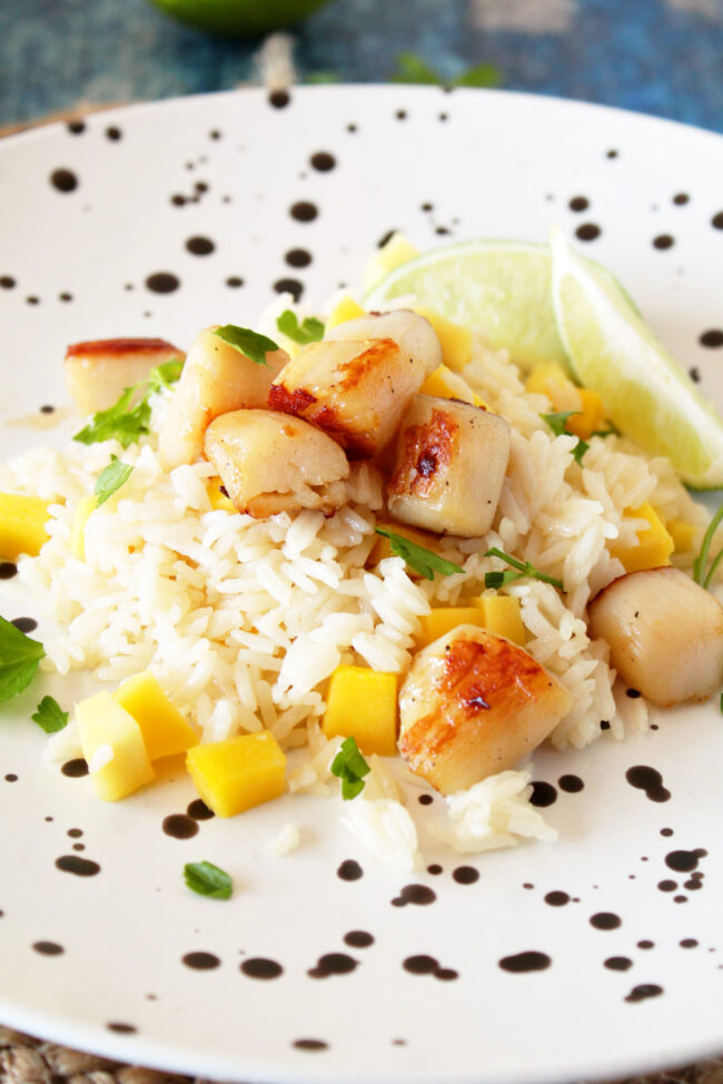 Seared Bay Scallops with Mango Rice — Holoka Home