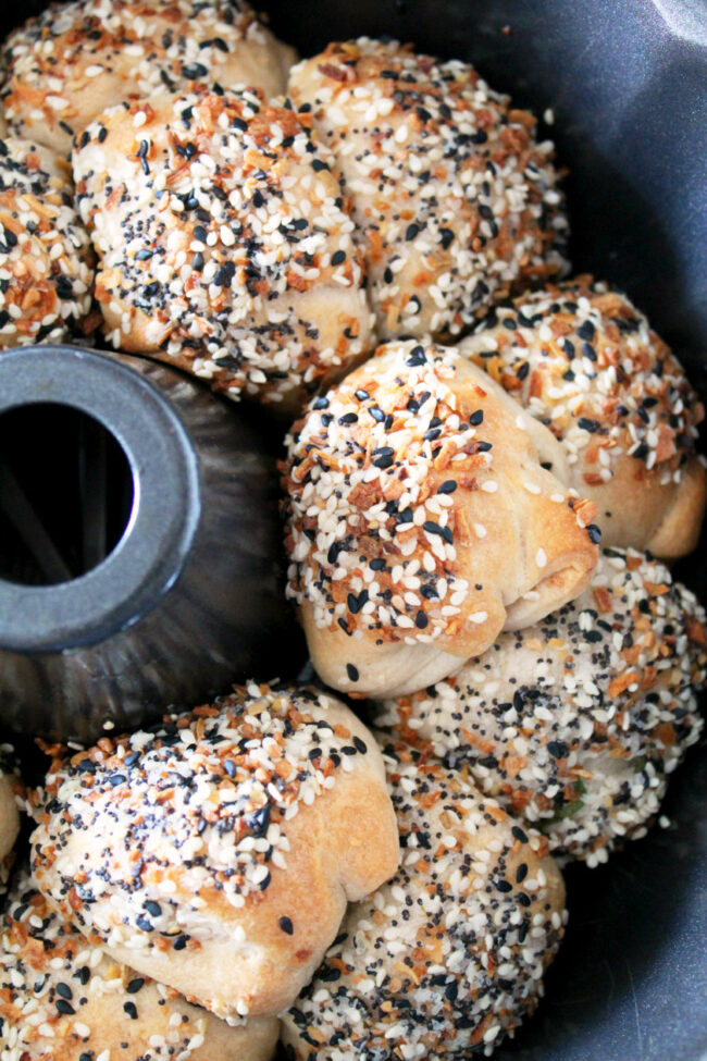 Everything Bagel Monkey Bread with Cream Cheese — Holoka Home
