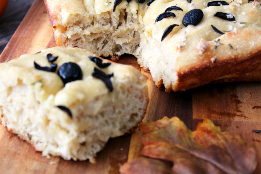 Halloween Spider Olive Focaccia Bread - Holoka Home